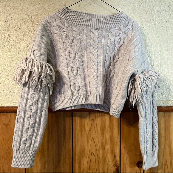 Alice + Olivia | Sweaters | Alice Olivia Cropped Fringe Sweater | Poshmark